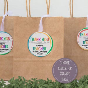 Teacher Appreciation Week Gift Tags, Printable Teacher Day Thank You ...