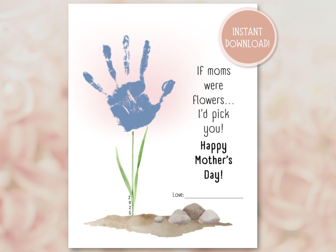Mother's Day Flower Handprint Craft, Mothers Day Hand Print Art ...