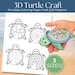 Make A Turtle Printable Activity for Kids, 3D Turtle Craft, Build A ...
