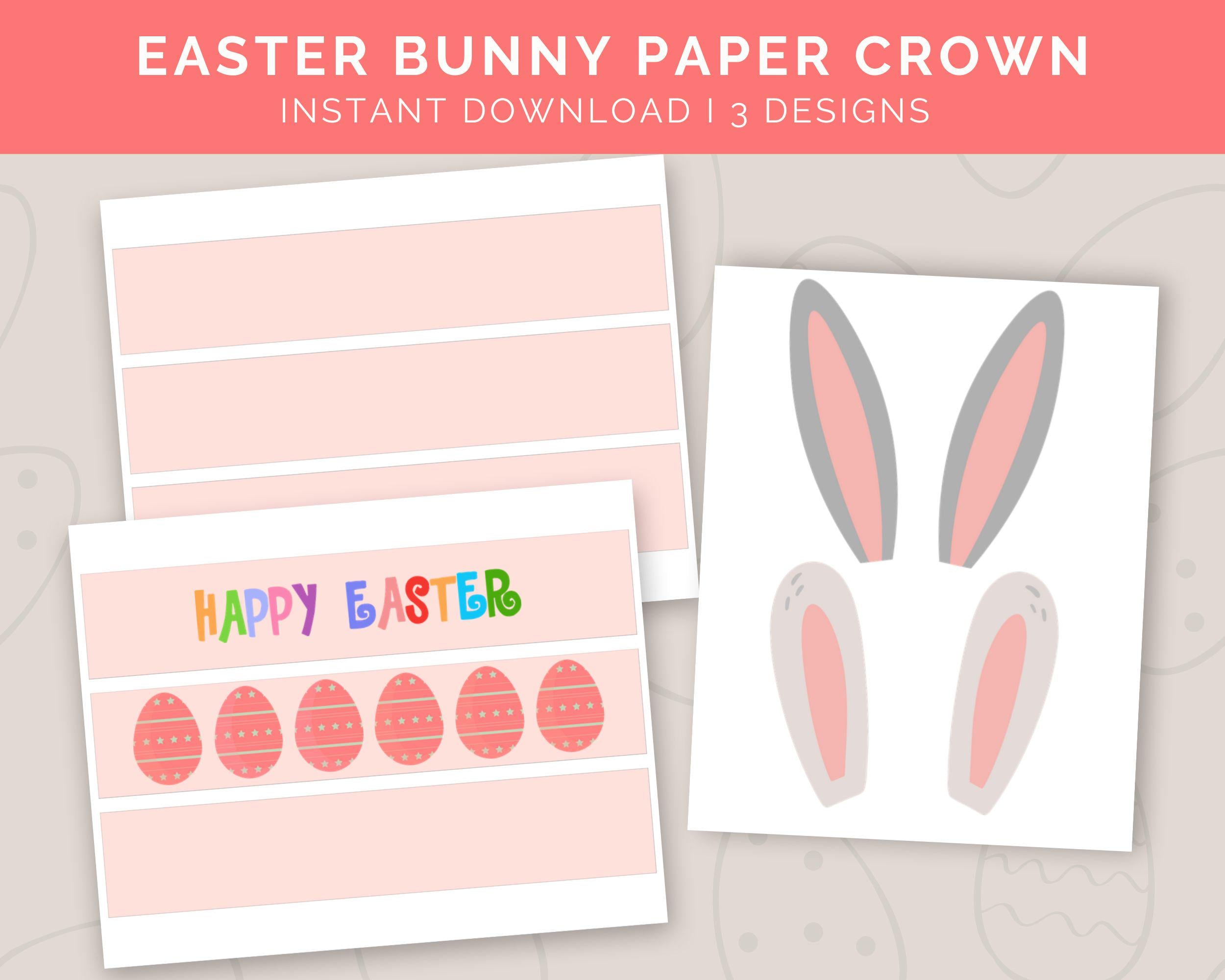 Easter Bunny Paper Crown Headband, Kids Easter Activity, Bunny Ears Hat ...