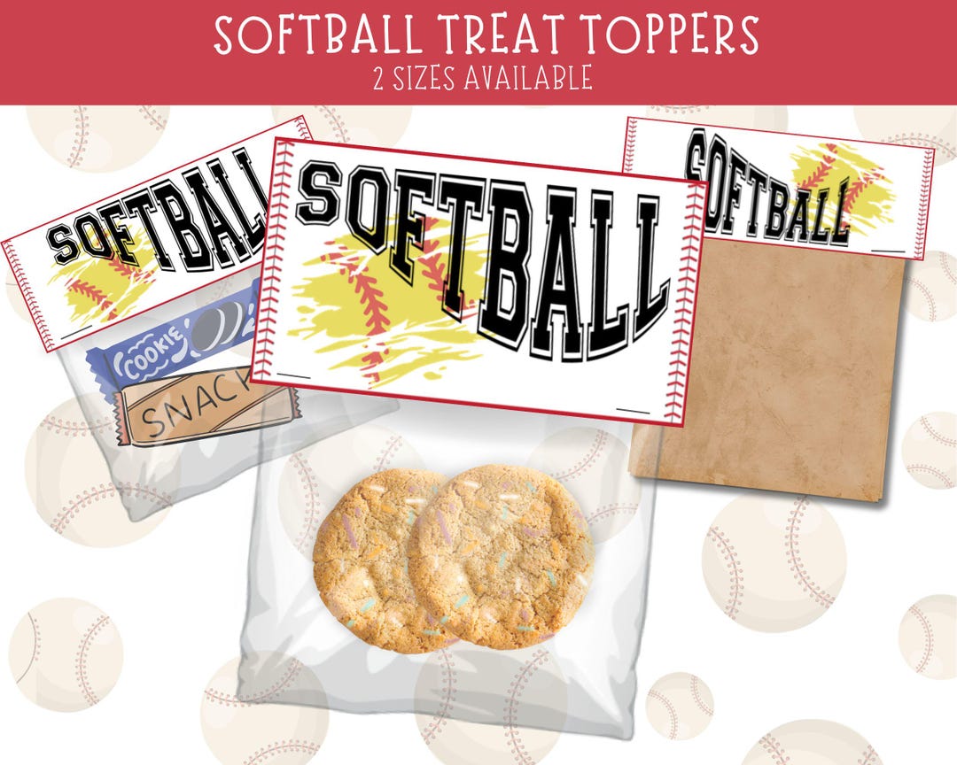 Softball Team Snack Bag Toppers, Printable Softball Goodie Bag, Good ...