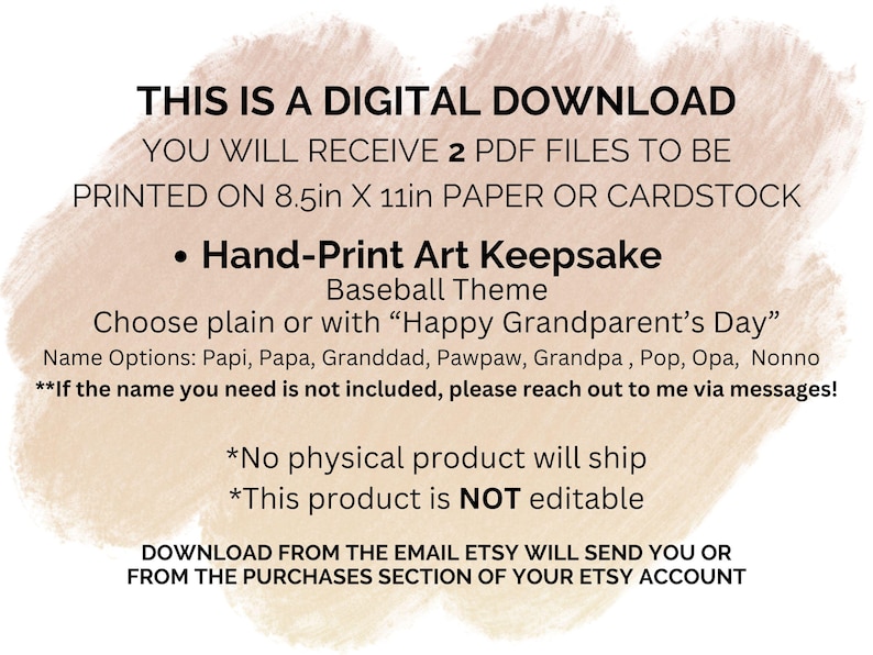 Grandfather Baseball Hand Print Craft, Happy Grandparent's Day ...