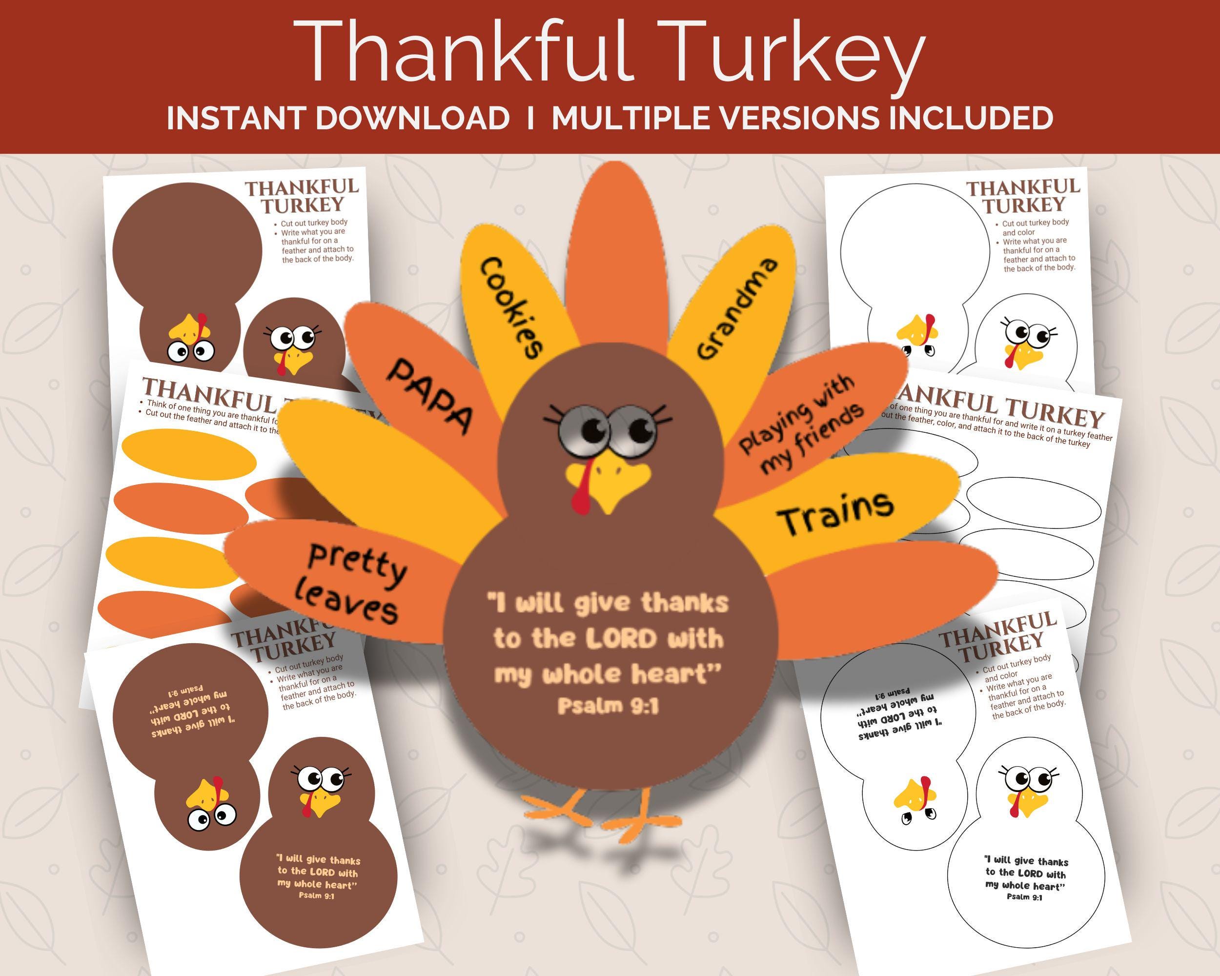 Build A Turkey Kids Activity, Printable Thanksgiving Craft, Kid's ...