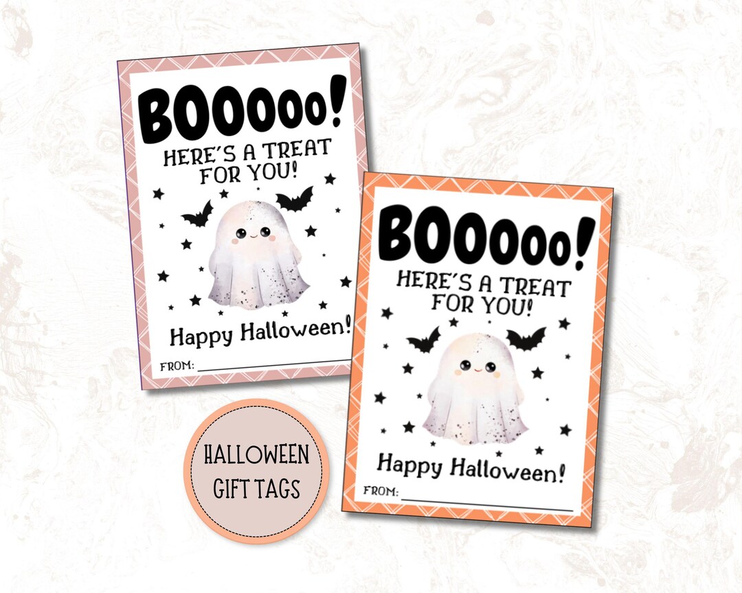 Printable Halloween Boo Gift Tag, Halloween Party Favors, Boo Basket ...