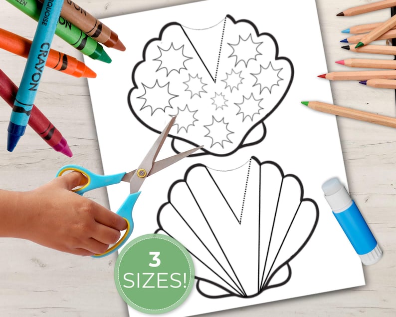 Make A Seashell Printable Activity for Kids, 3D Crafts, Build A Turtle ...