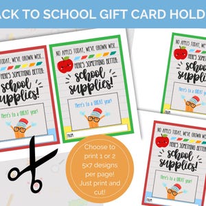 First Day of School Teacher Gift, Welcome Back School Supplies Giftcard ...