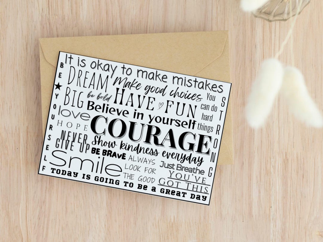 Printable Encouragement Card, Inspirational Card, Words of ...