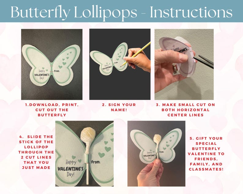 Butterfly Valentine's Day Lollipop Holders, Classroom Exchange ...