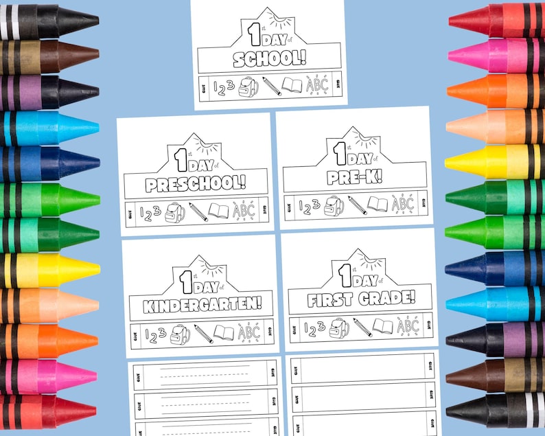 Back to School Headband, Printable First Day of School Crowns, Grade ...