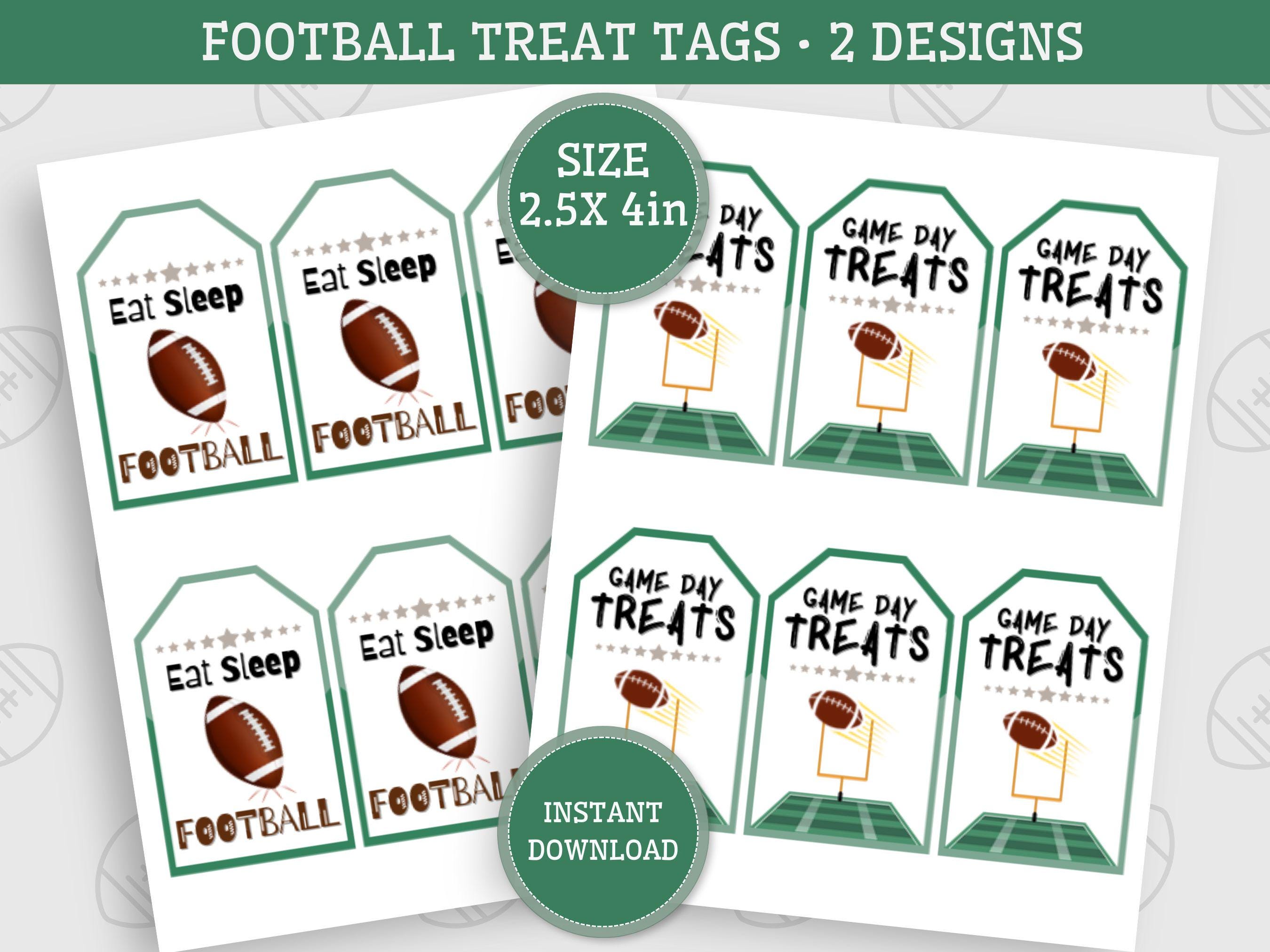 Printable Football Treat Tags, Game Day, Football Party Favor, Team ...