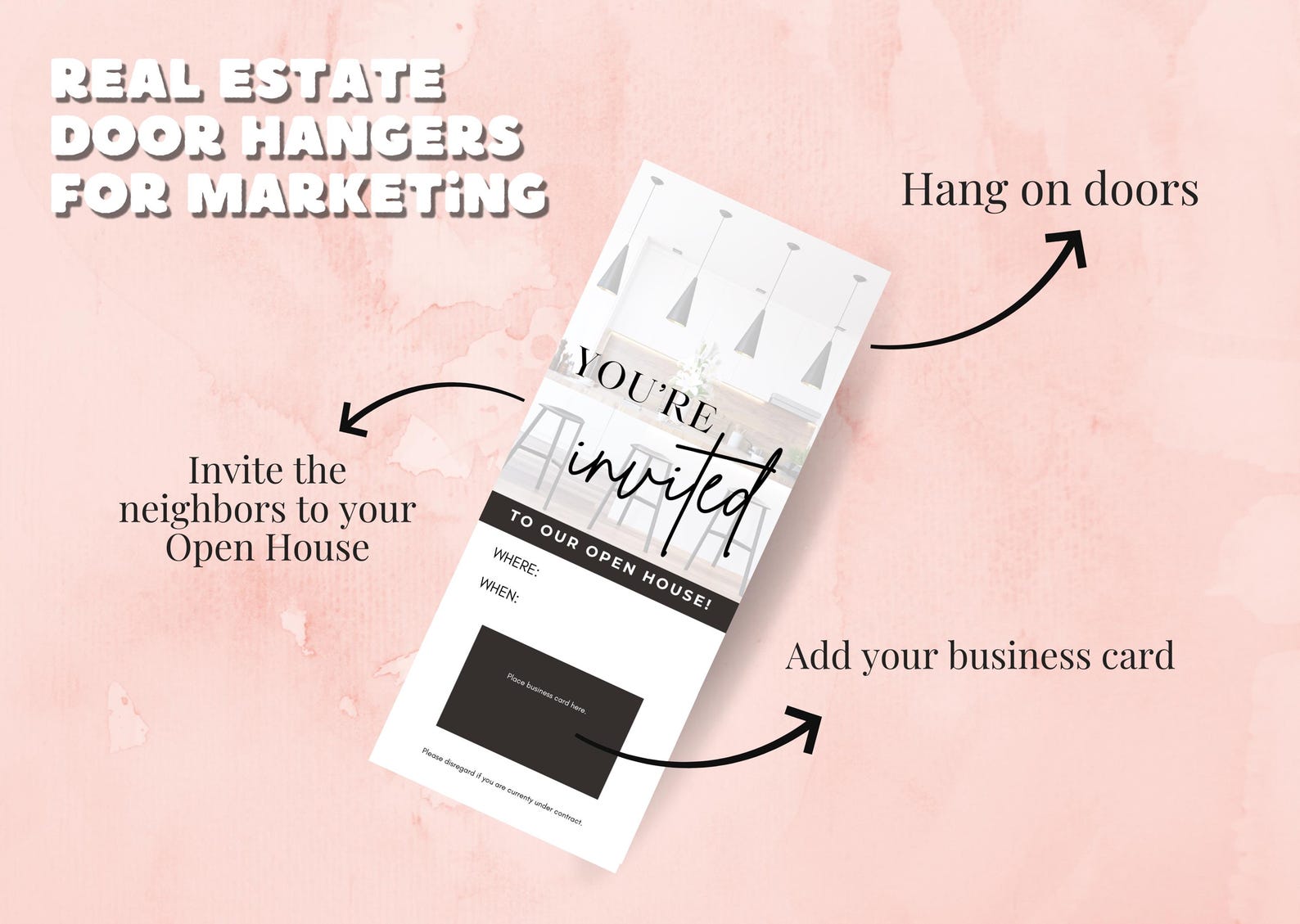 Attach Your Business Card Hangers Set of 20 You're Invited to Our Open ...