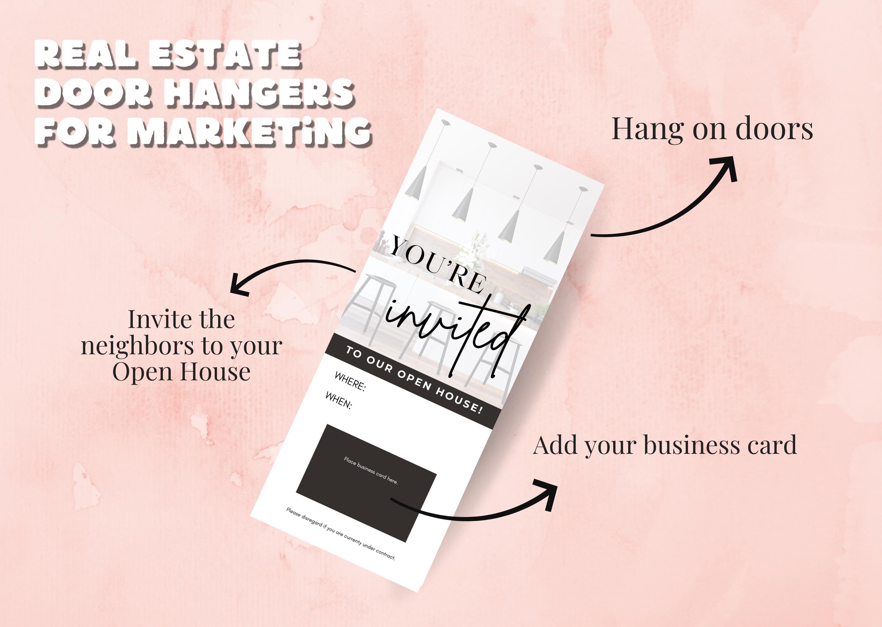 Set of 20 You're Invited to Our Open House Door Hangers Real Estate ...