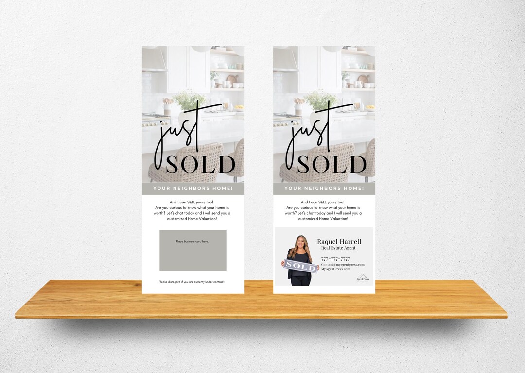 Real Estate Door Hangers | Set of 20 - Just Sold Door Hangers | Real ...