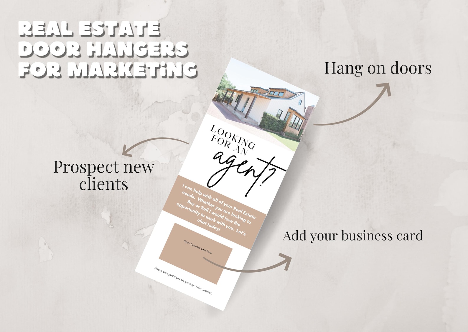 Real Estate Door Hangers | Set of 20 | Looking for an Agent Door ...