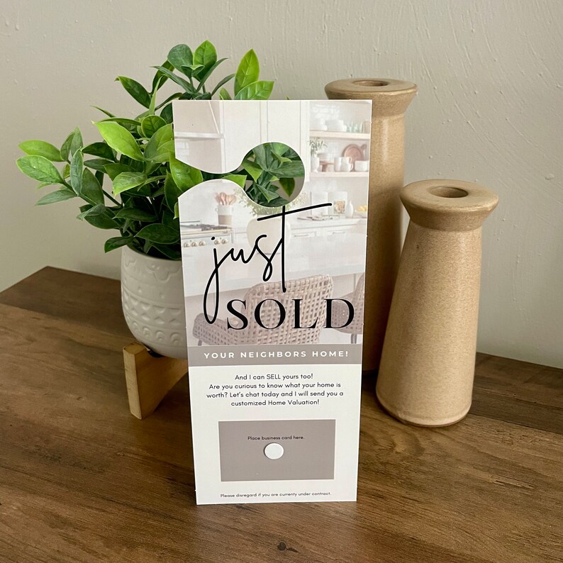 Set of Just Sold Door Hangers Real Estate Marketing - Etsy