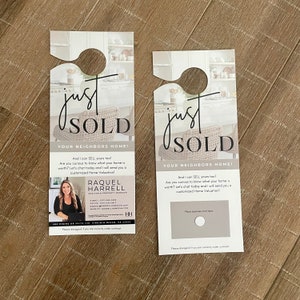 Set of Just Sold Door Hangers Real Estate Marketing - Etsy