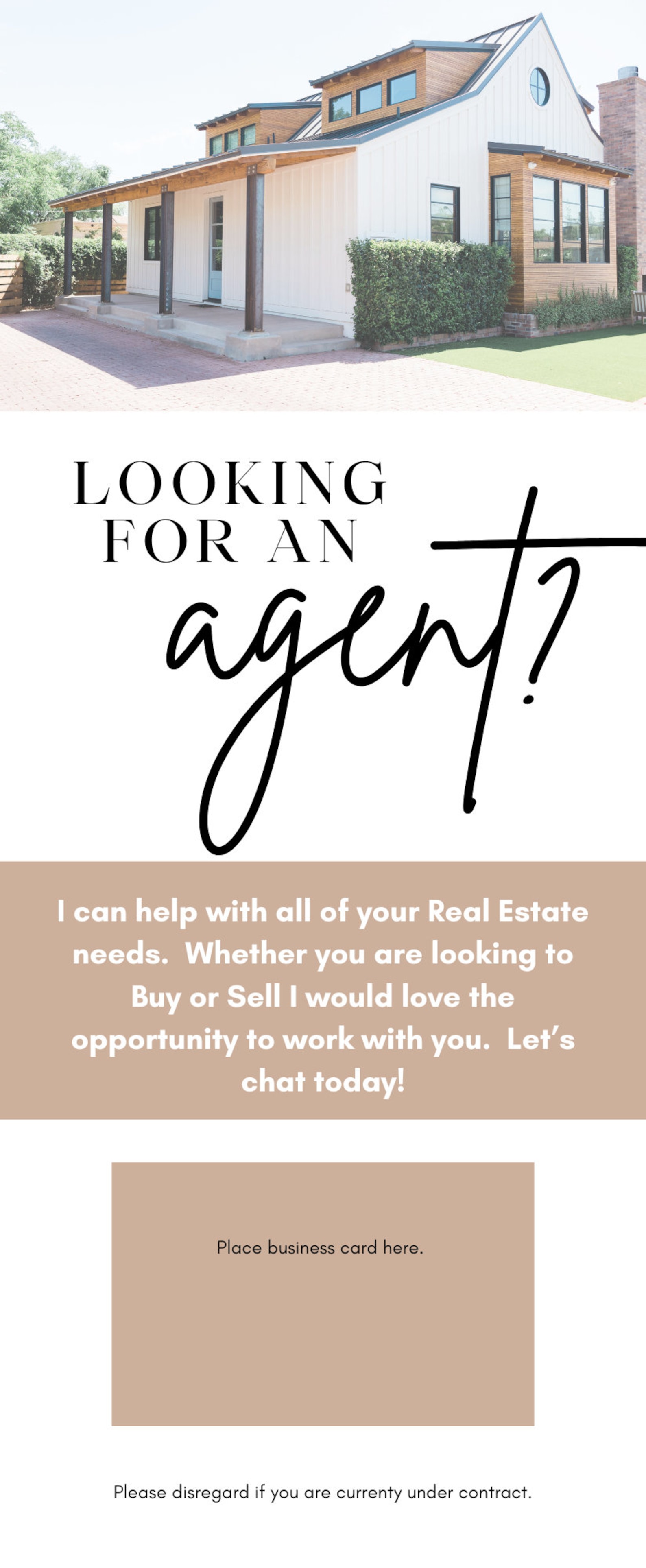 Real Estate Door Hangers | Set of 20 | Looking for an Agent Door ...