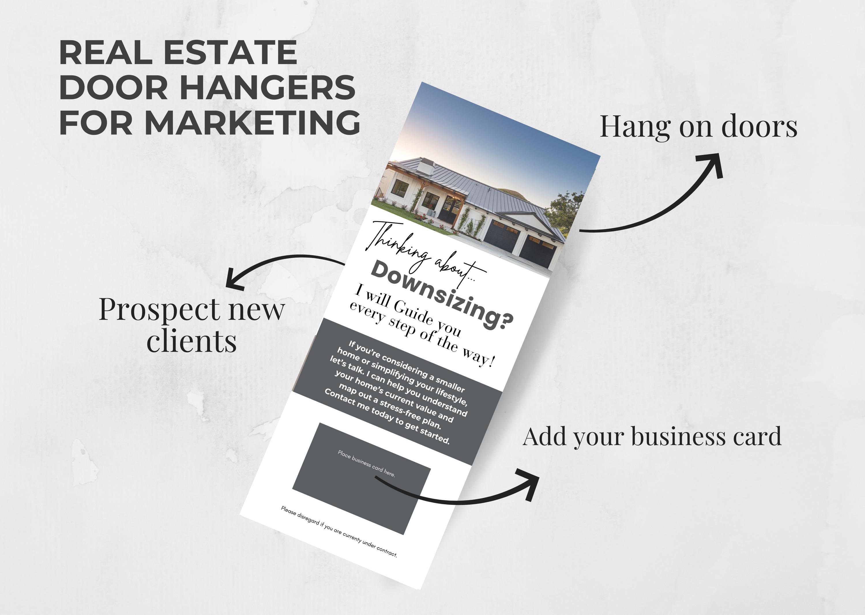 Real Estate Door Hangers | Set of 20 | Downsizing Door Hangers | Real ...