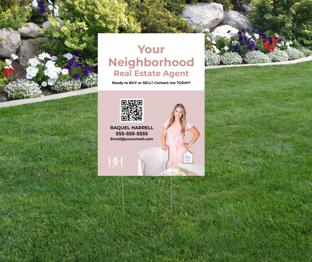 Your Neighborhood Real Estate Agent Yard Sign PRINTED | 18" X 24 ...