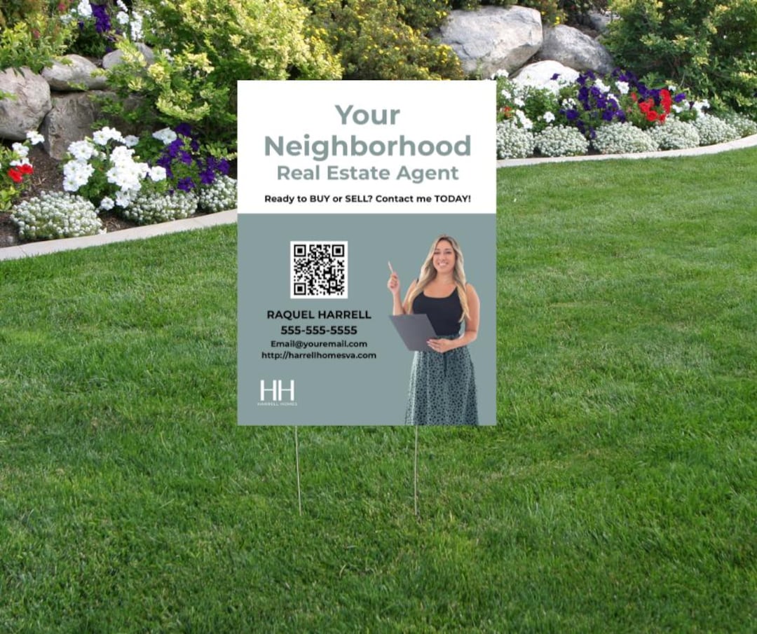Your Neighborhood Real Estate Agent Yard Sign PRINTED | 18" X 24 ...