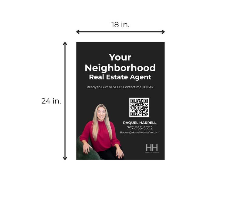 Your Neighborhood Real Estate Agent Yard Sign PRINTED | 18" X 24 ...