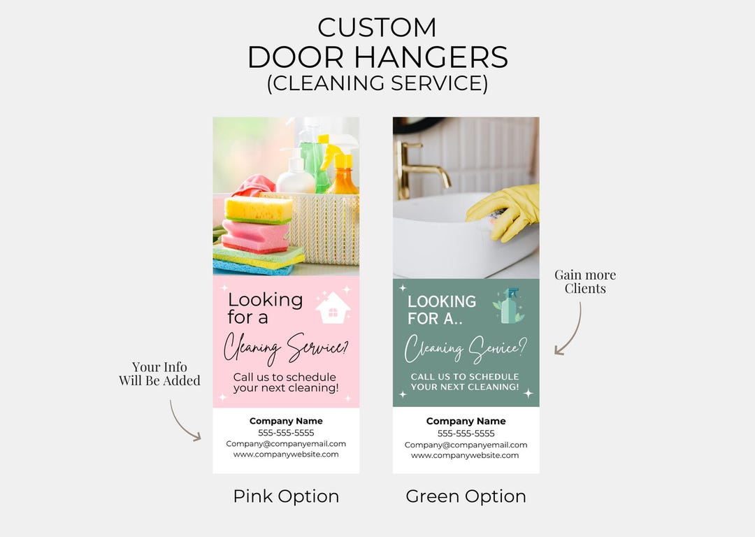 Cleaning Service Door Hangers | Personalized House Cleaning Marketing ...