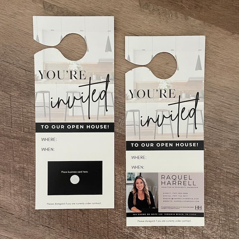 Set of 20 You're Invited to Our Open House Door Hangers Real Estate ...
