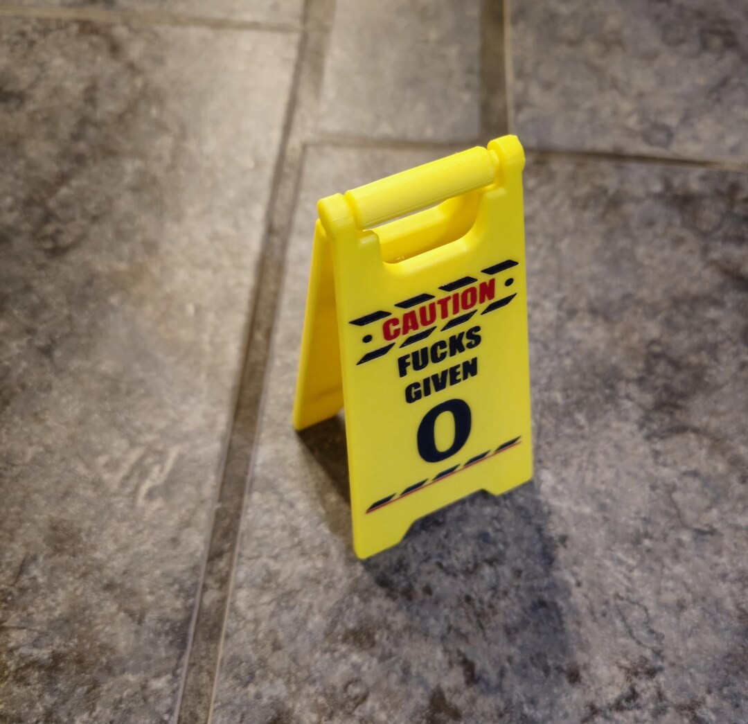 5 Inch Zero F's Given Wet Floor Sign - Etsy