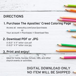 Apostles’ Creed Coloring Page | Christian Printable PDF & JPG | Kids ...