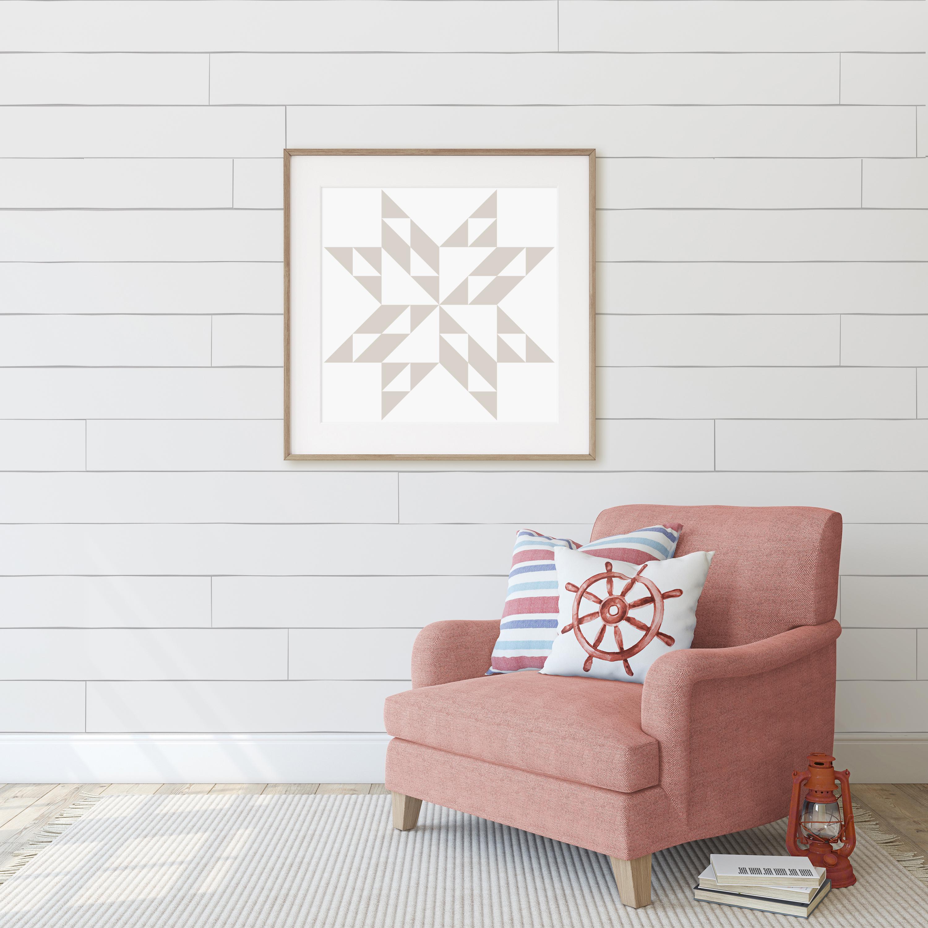 Minimalist Barn Quilt Poster: Farmhouse, Coastal, Modern Wall Art - Etsy
