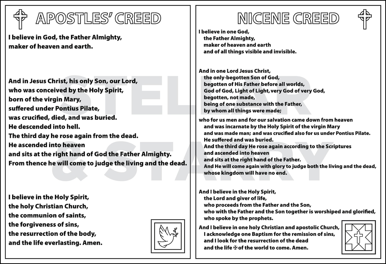 Apostles’ Creed & Nicene Creed Printable | Side-by-side Christian ...