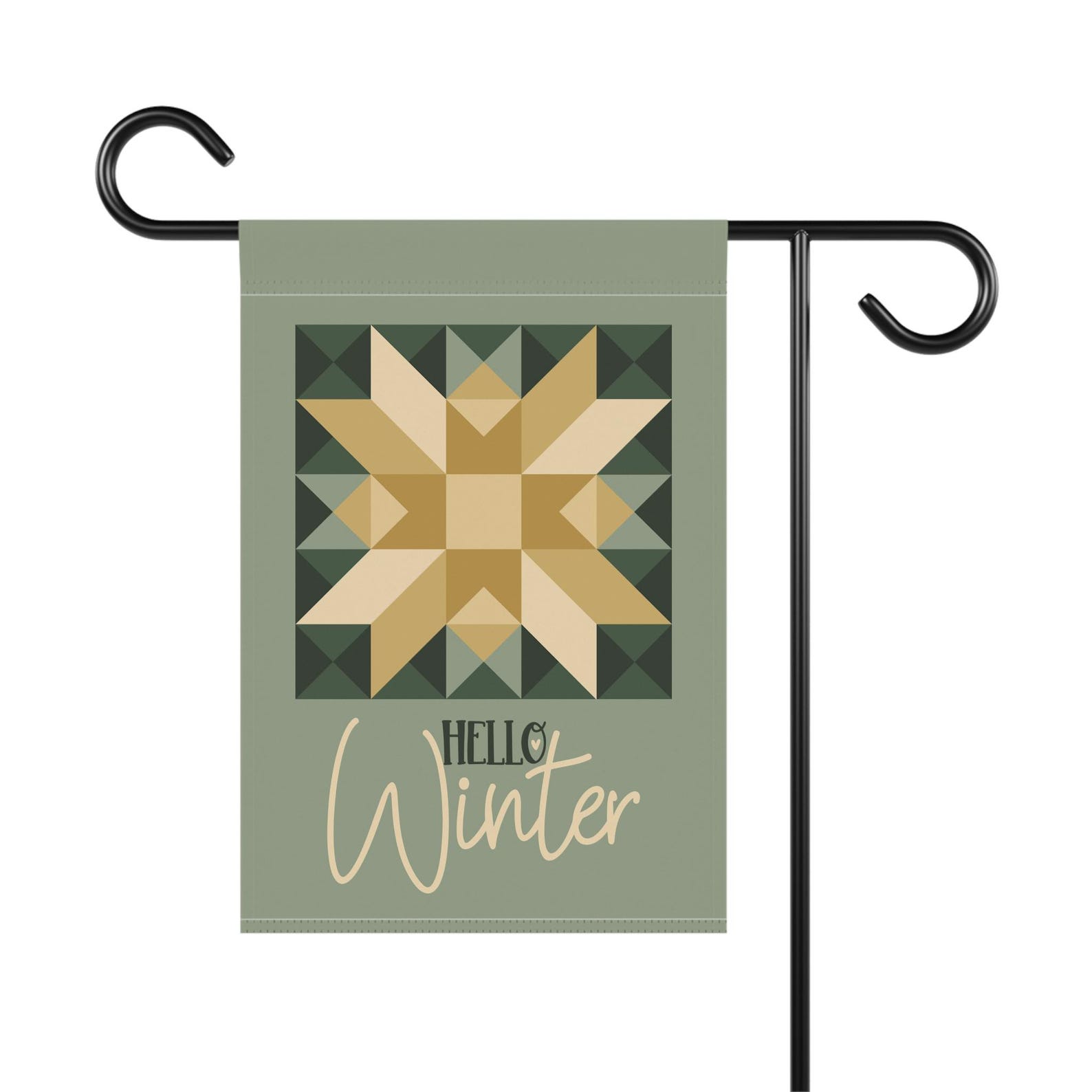Evergreen Hello Winter Garden Flag: Quilt Block Design - Etsy