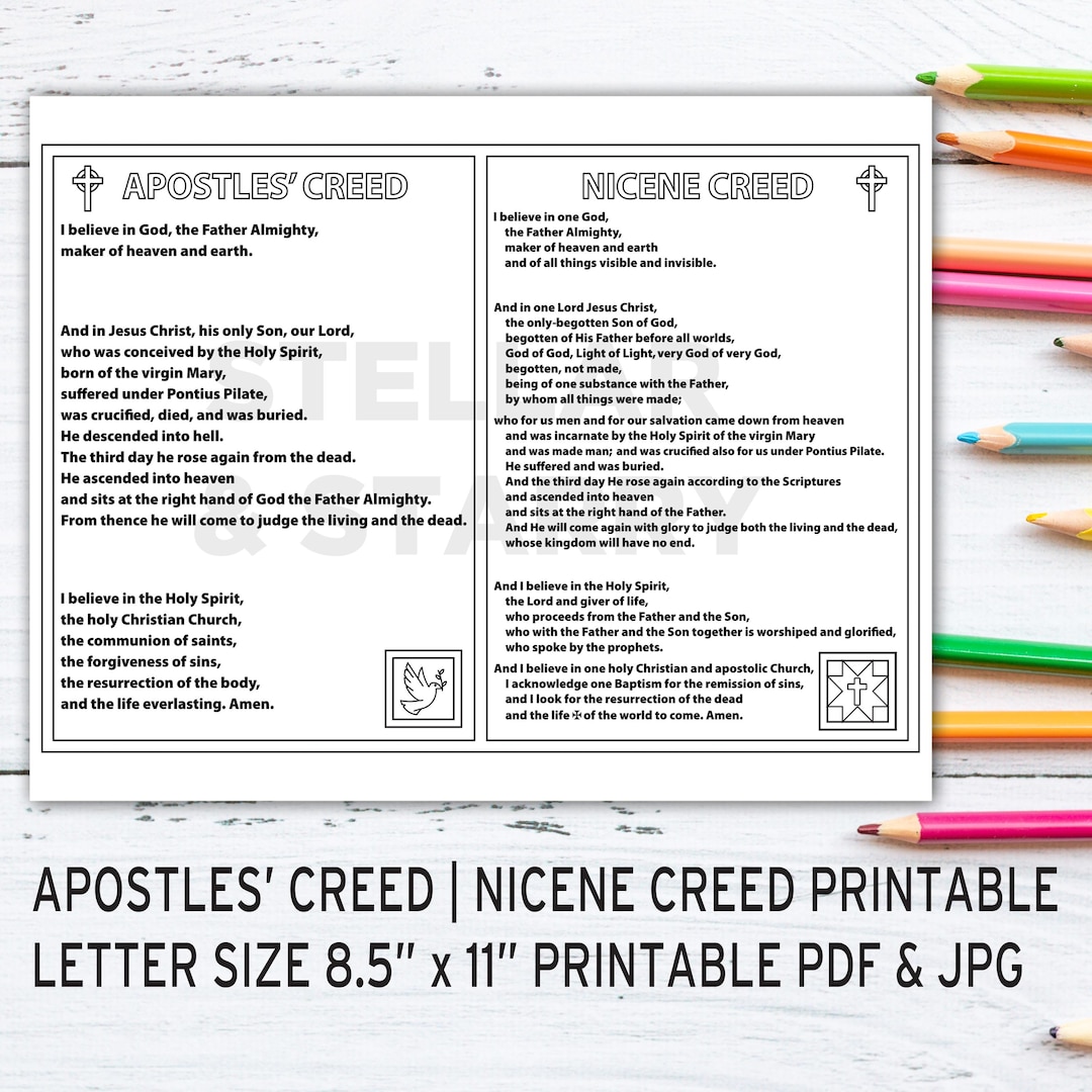 Apostles’ Creed & Nicene Creed Printable | Side-by-side Christian ...