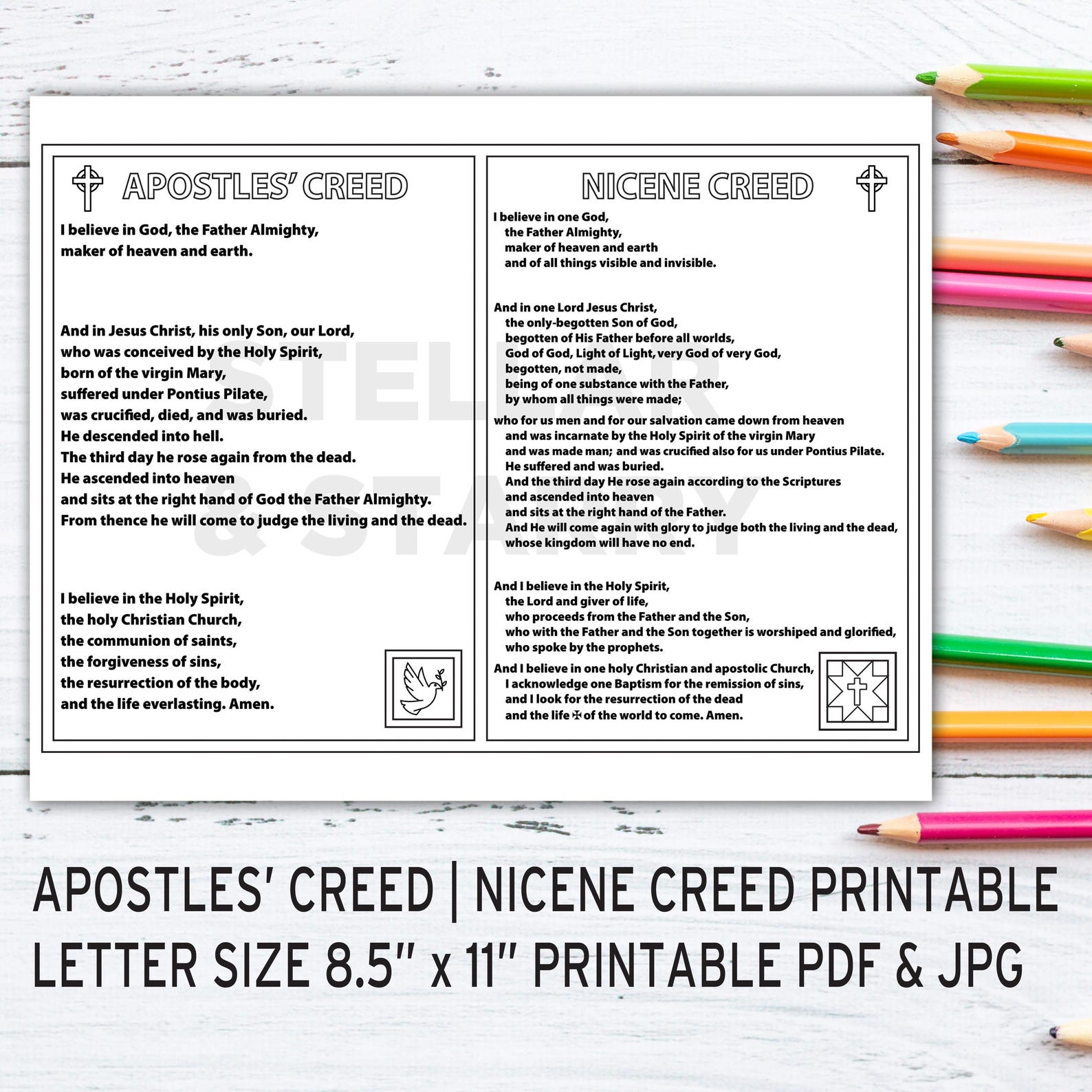 Apostles’ Creed & Nicene Creed Printable | Side-by-side Christian ...