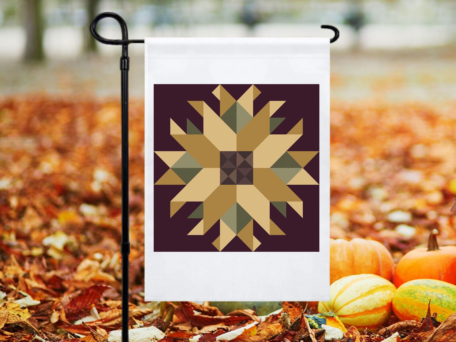 Sunflower Flag, Fall Flag, Autumn Flag, Barn Quilt Design, Fall Decor ...