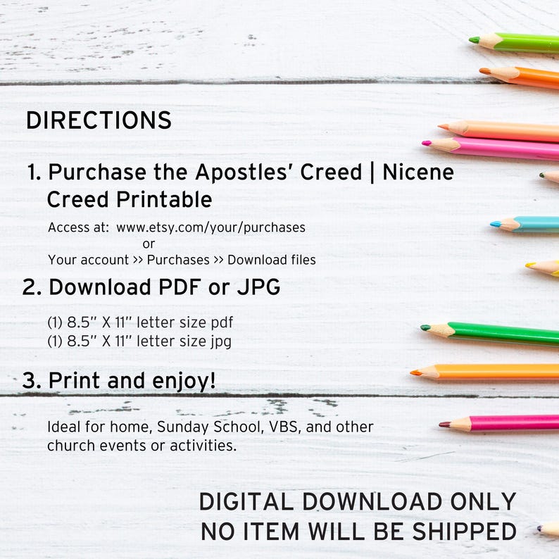 Apostles’ Creed & Nicene Creed Printable | Side-by-side Christian ...