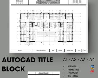 Editable Architectural Title Block Template | Autocad DWG & PDF | A1 A2 A3 A4 Sizes | Instant ...