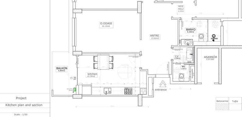 Printable Modern Kitchen Bathroom Floor Plan, Electrical and Plumbing ...
