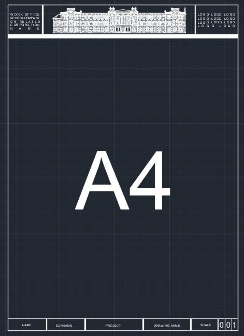 Architectural Title Block Templates, A1 A2 A3 A4 Sizes, Printable ...