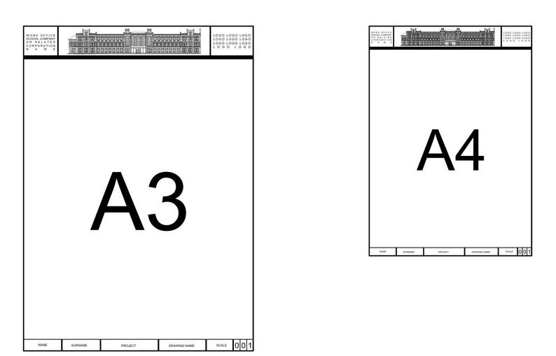 Architectural Title Block Templates, A1 A2 A3 A4 Sizes, Printable ...