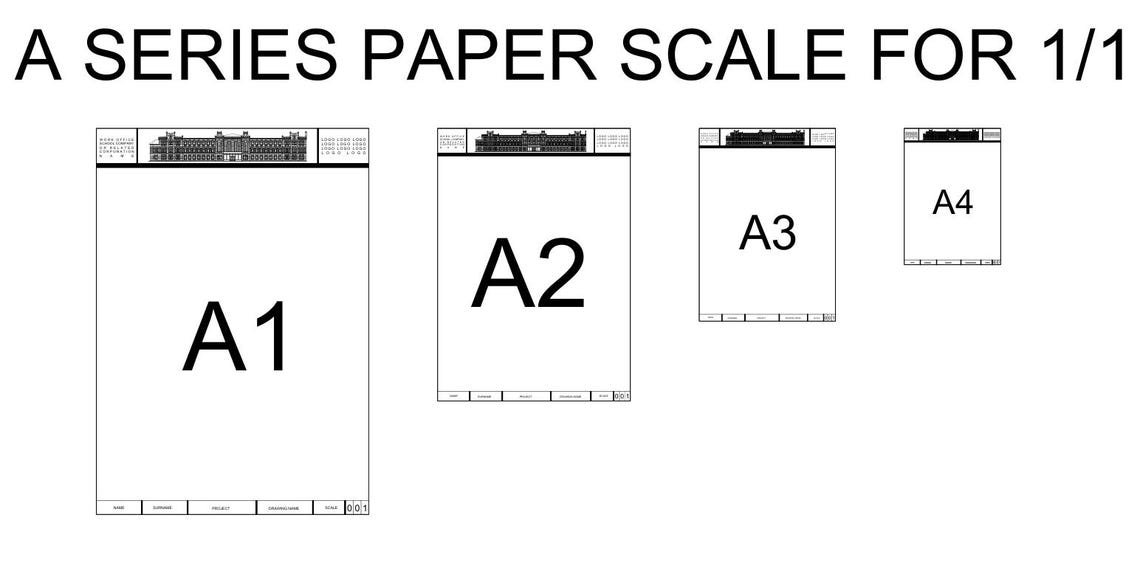 Architectural Title Block Templates, A1 A2 A3 A4 Sizes, Printable ...