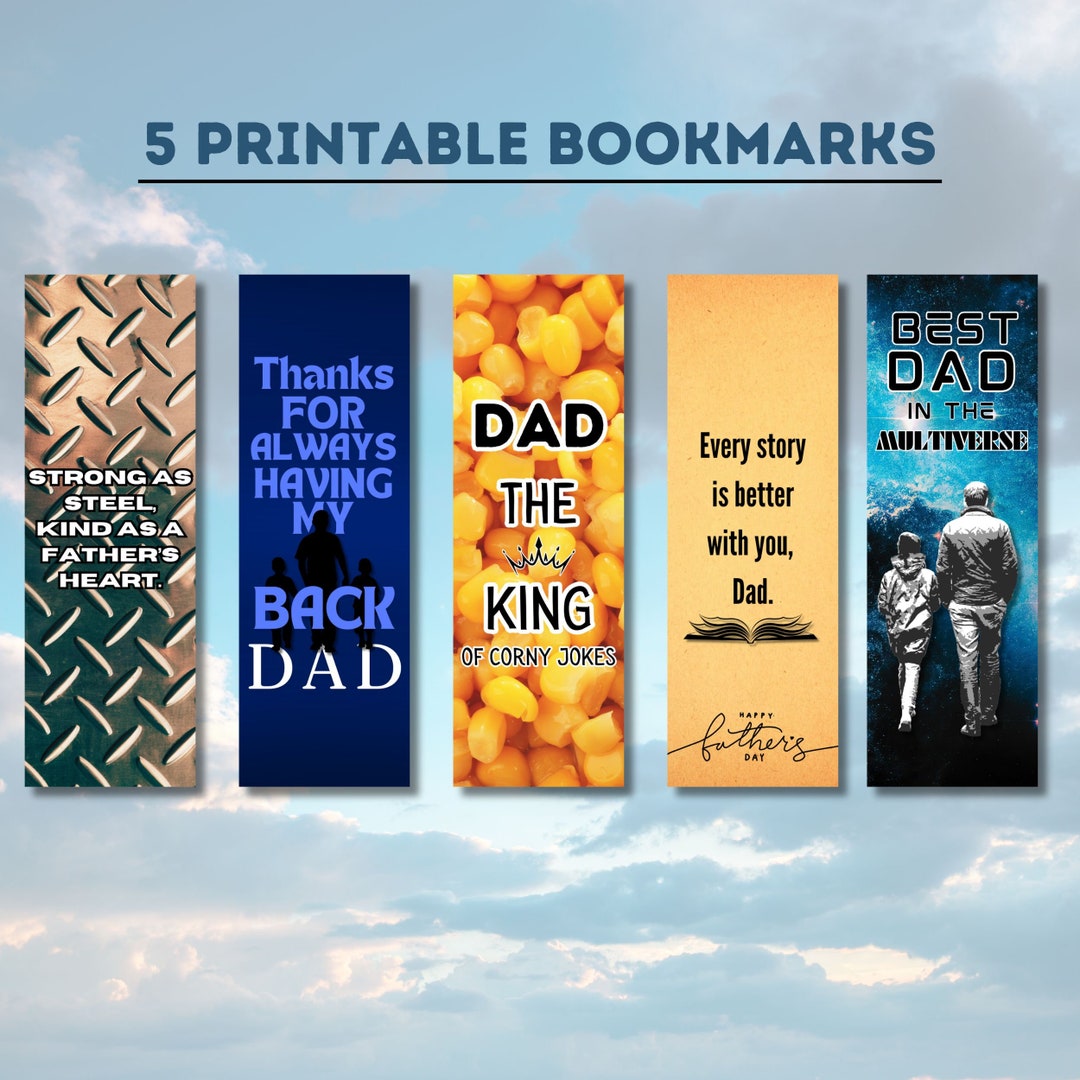 Happy Father's Day Bookmarks, Printable - Etsy