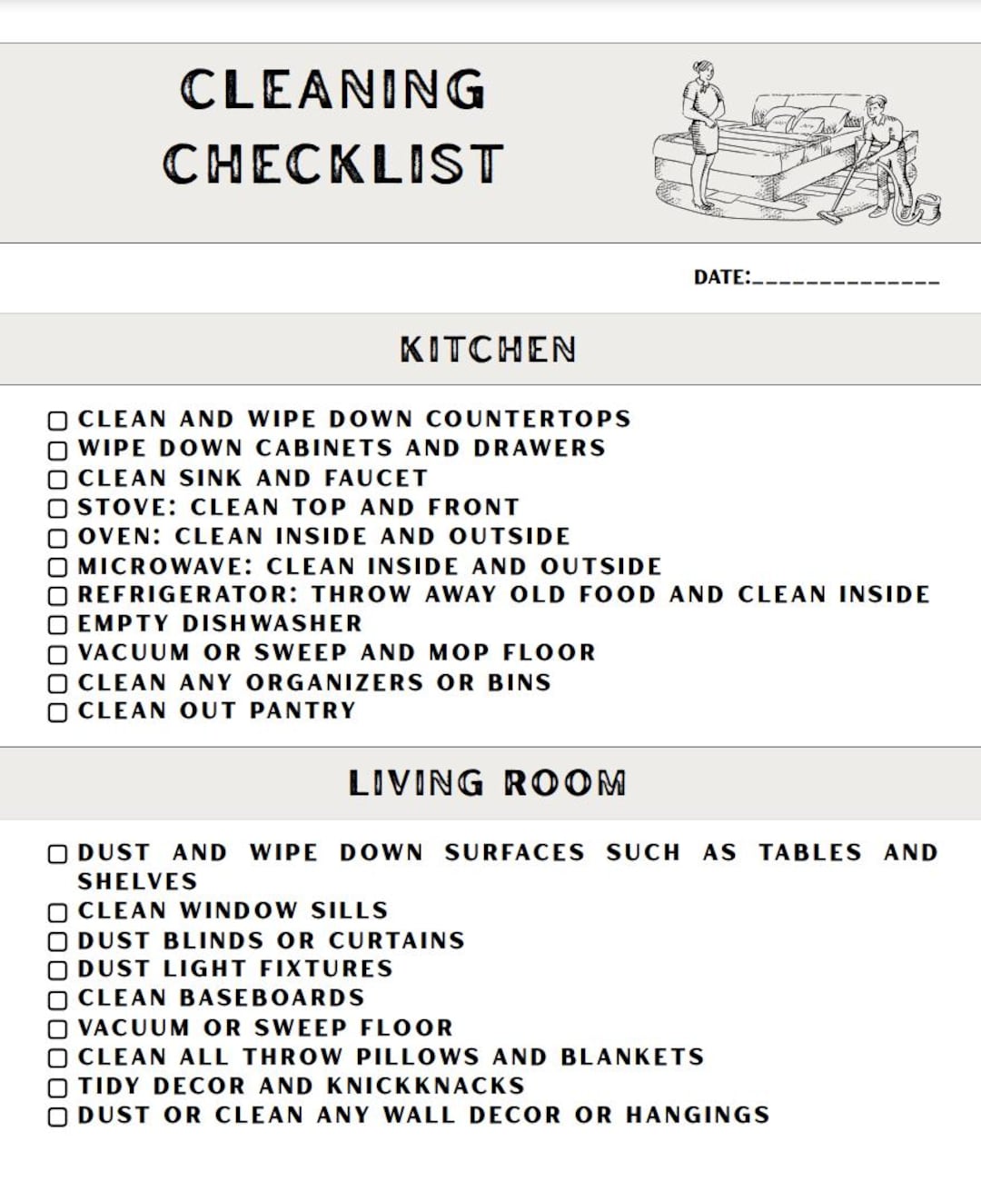 Ultimate Cleaning Checklist - Printable PDF for a Sparkling Home! Home ...