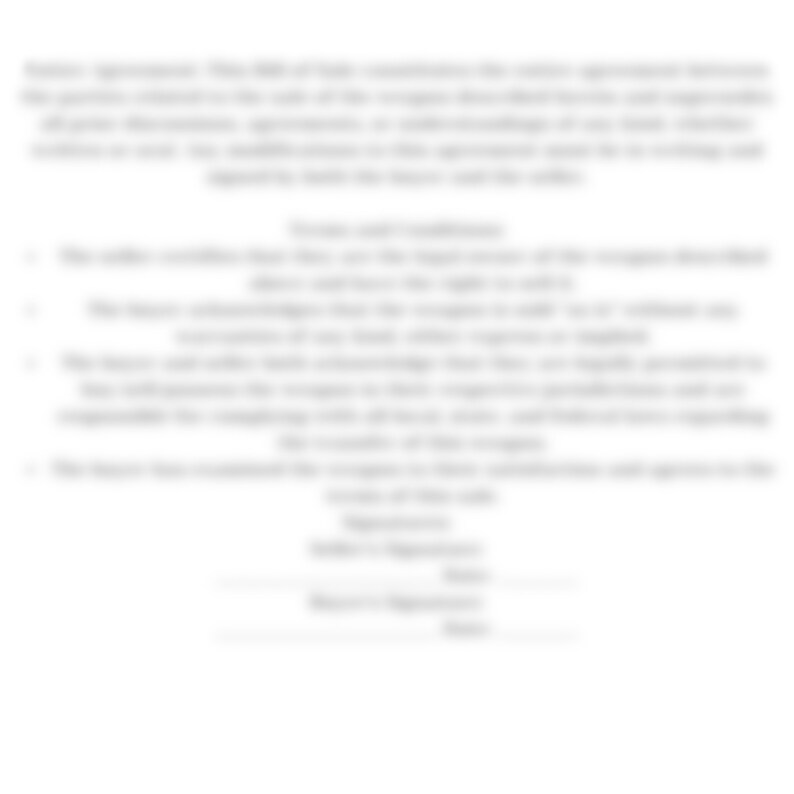 Editable & Printable Weapons Bill of Sale Contract - Customizable ...