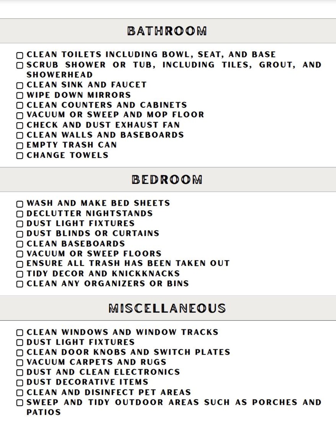 Ultimate Cleaning Checklist - Printable PDF for a Sparkling Home! Home ...