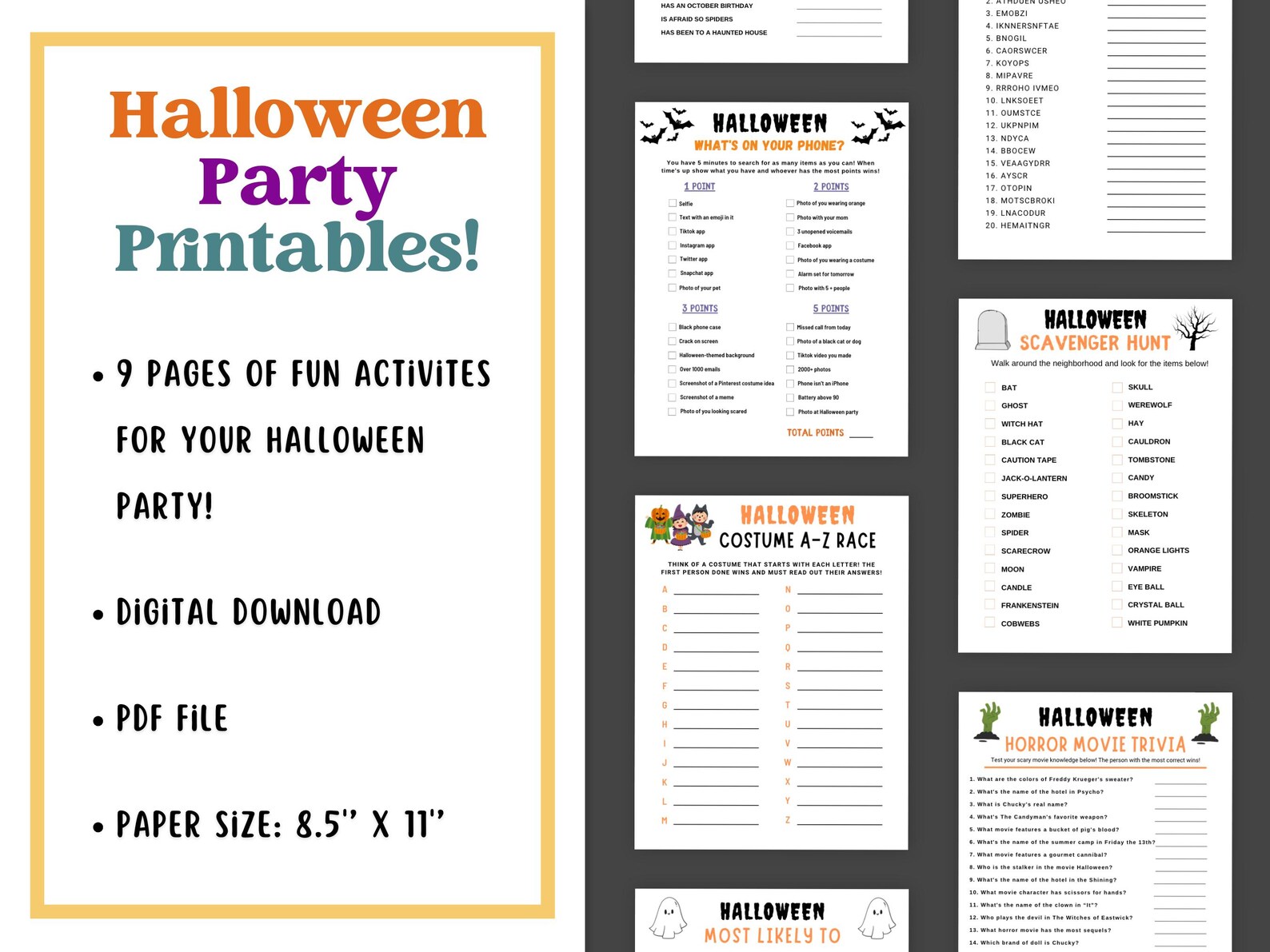Halloween Printable, Halloween Knowledge, Hallowen Activity, Printable ...