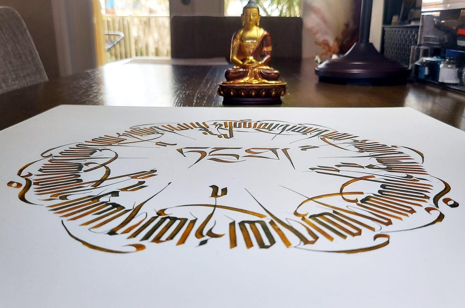 Buddha Shakyamuni Mantra in Tibetan Calligraphy | Hand Made Buddhist ...
