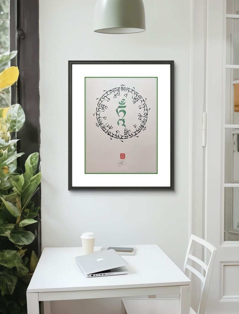 Mantra of Green Tara in Tibetan Calligraphy | Hand Made Buddhist Art ...