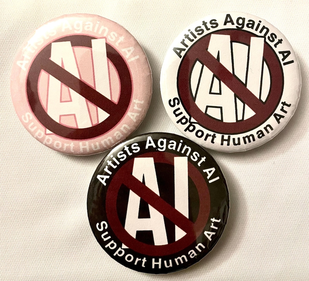 Artists Against AI 2.5x2.5 Pins/buttons: Anti-ai Movement - Etsy