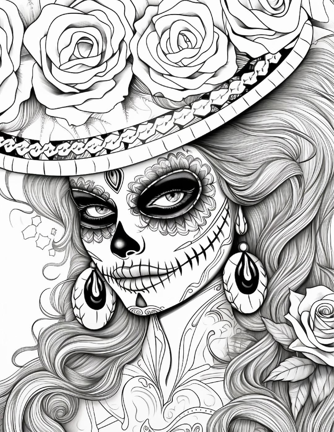 50 Adult Sugar Skull Girl Coloring Pages Adult and Kid Coloring Pages ...